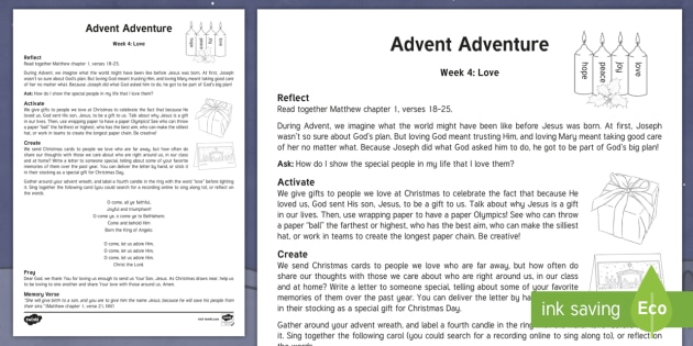 Advent Adventure Week Four: Teaching About Love Resources