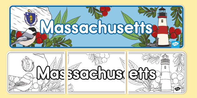 Massachusetts State Symbols Banner
