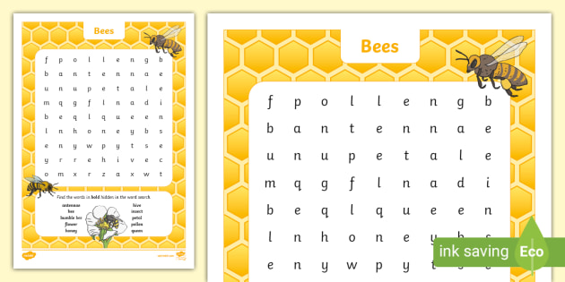 Bees Word Search Puzzle Puzzles To Play