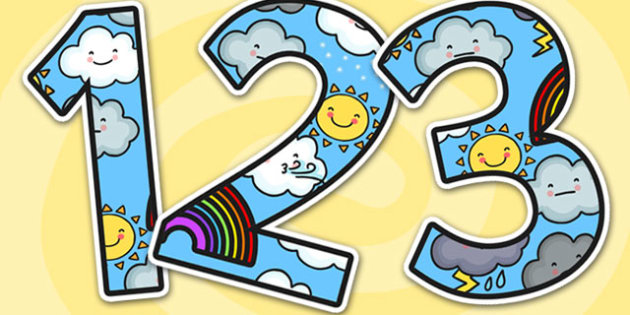 Weather Themed Display Numbers-the weather, display numbers, numbers for