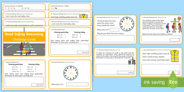 Year 1 and 2 Road Safety Reasoning Challenge Cards