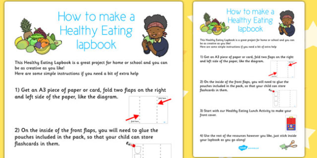 Healthy Eating Lapbook Instructions Sheet (teacher made)