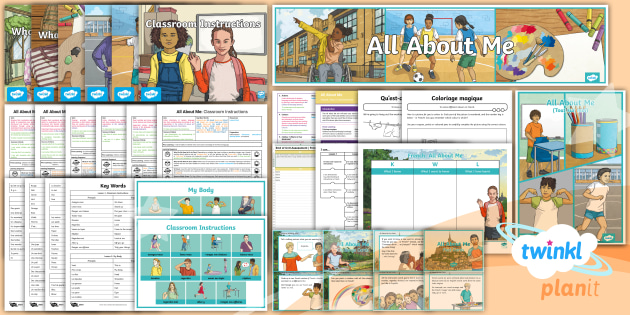 Body Parts in French for Kids - All About Me Unit Pack