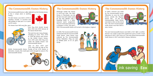 History of The Commonwealth Games Posters (teacher made)