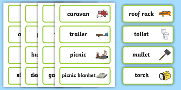 Campsite Word Cards (teacher made)