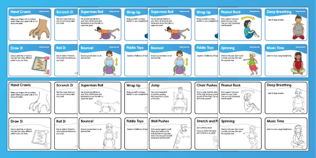 Sensory Brain Break Activity Cards (teacher made)