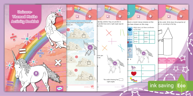LKS2 Unicorn-Themed Maths Activity Booklet (Ages 7 - 9)