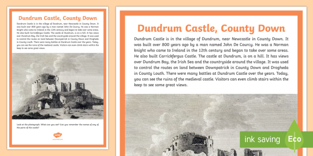 Dundrum Castle A4 Display Poster (teacher made)