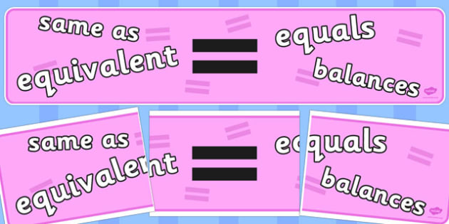 👉 Maths Display Banner Equals (teacher made)