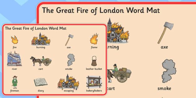 The Great Fire of London Pre-Teaching Word Mat - great fire of london