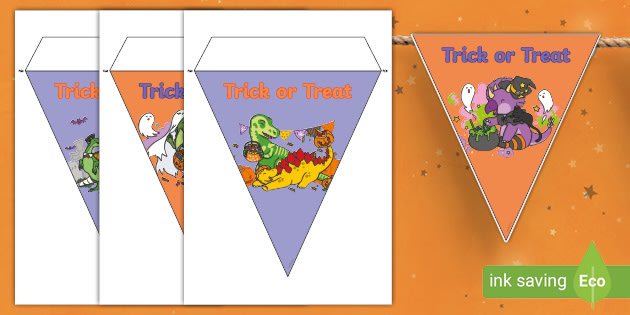 FREE! - Dinosaur Halloween Bunting – Display Bunting – Twinkl