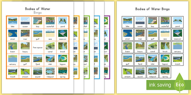 Bodies of Water Bingo (teacher made)