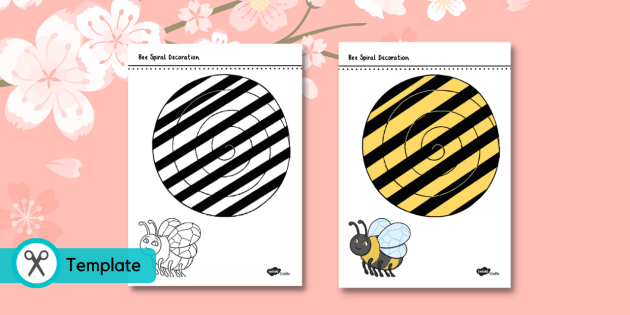 Printable Bumblebee Spiral Decoration (teacher made)