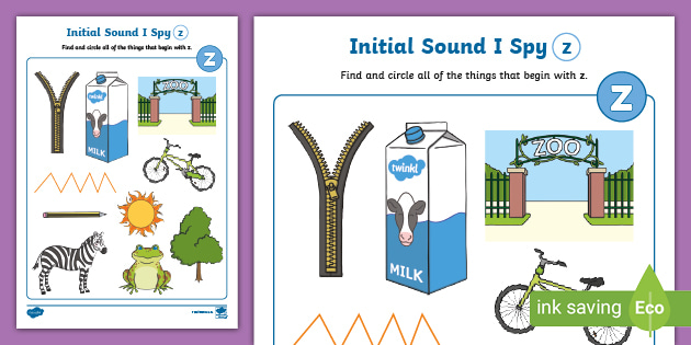 Initial Sounds I Spy Activity: Letter z (teacher made)