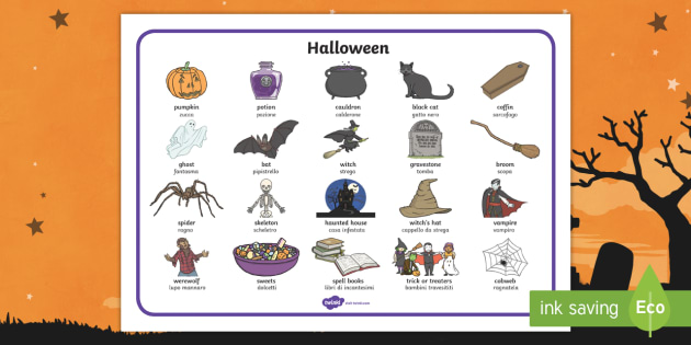 Halloween Word Mat English/Italian