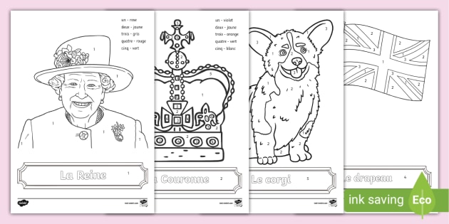 👉 French Platinum Jubilee Colour by Number (teacher made)