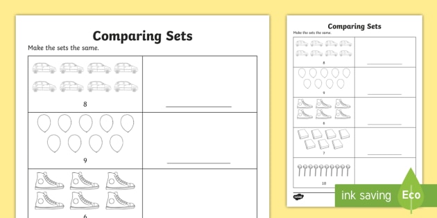 Drawing Equivalent Sets 0-10 Worksheet (teacher made)