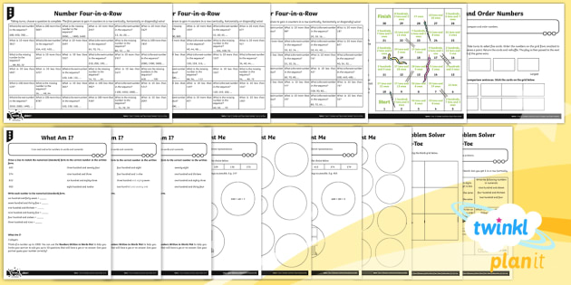 PlanIt Maths Y3 Number and Place Value Home Learning Activity Pack