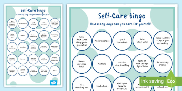 Staff Self-Care Bingo