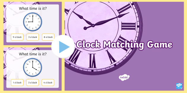 Clock Matching PowerPoint Version 1 Game (teacher made)