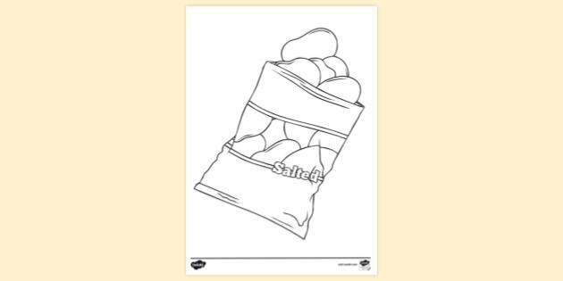Bag of Crisps Colouring Sheet | Colouring Sheets