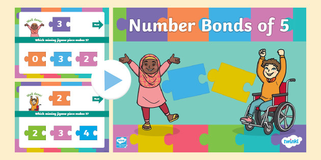 Number Bonds To Five Jigsaw PowerPoint (teacher made)