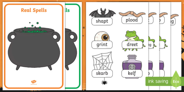 Halloween Themed Phase 4 Real and Nonsense Words Activity