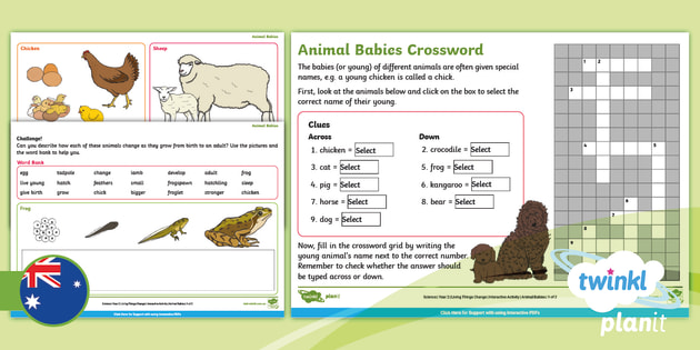 Year 2 Science Living Things Change Interactive Activity 1