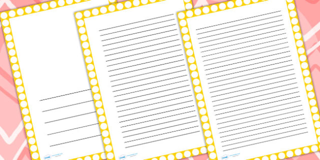Yellow With White Spots Page Borders