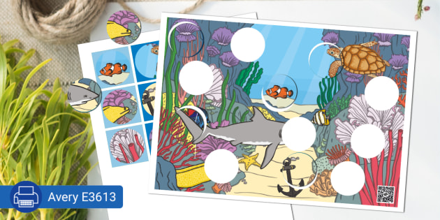 Under the Sea Sticker Puzzle - Fix the Picture Activity