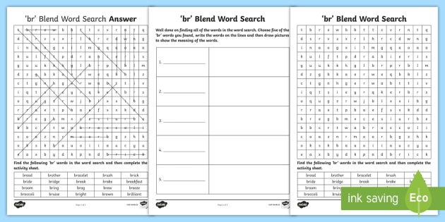 * NEW * 'br' Blend Word Search - Phonics, consonant