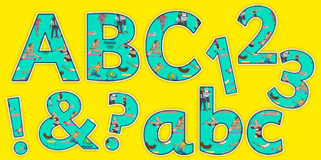 The Olympics Athletics Display Letters and Numbers Pack