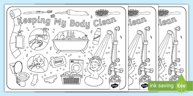 Keeping My Body Clean Personal Hygiene Doodles Page