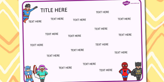 Superheroes Themed Editable Word Mat (creat de profesori)