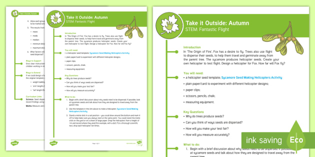 KS2 Take It Outside: Autumn STEM - Fantastic Flight Activity