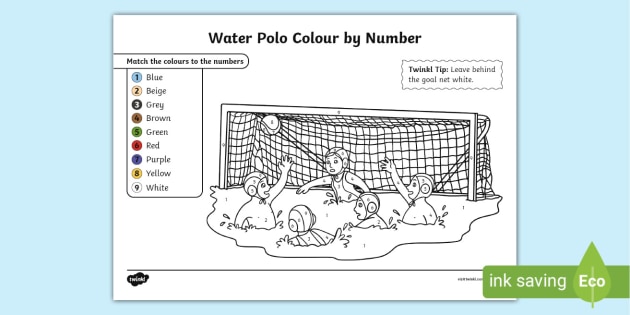 FREE! - Water Polo Colour by Number (teacher made)