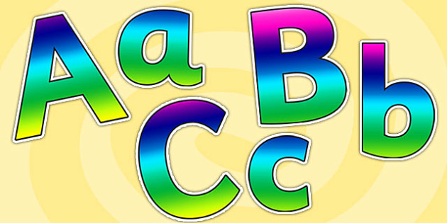 Rainbow Size Editable Alphabet Display Lettering - rainbow, size editable
