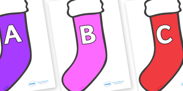 FREE! - A-Z Alphabet on Stockings (teacher made)