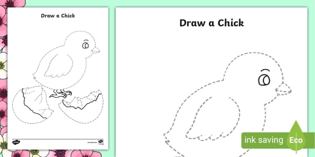 EYFS Draw a Chick Pencil Control Activity