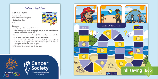 SunSmart Schools Board Game - NZ Sun Safety Game