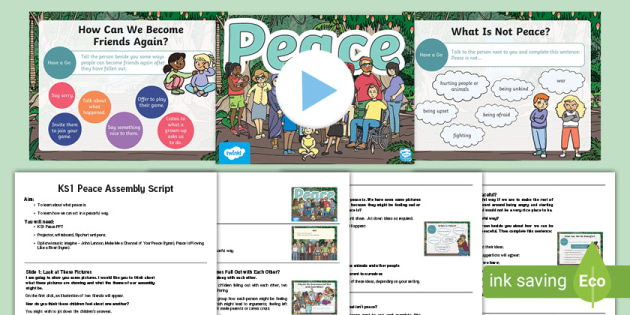 Peace Assembly Pack | Reflection for KS1 (teacher made)