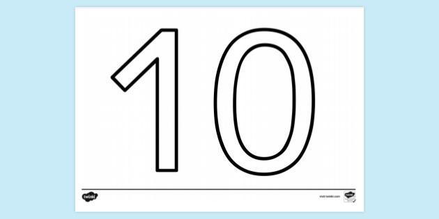 Ten Colouring Sheet Printable (teacher made)