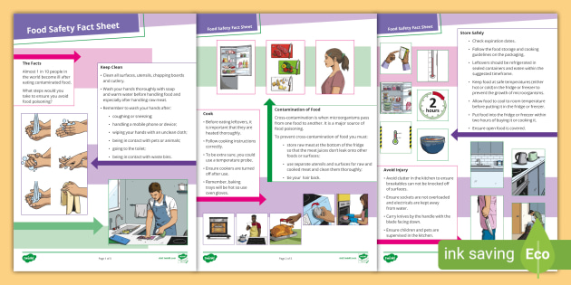 SEND: Older Learners: Food Safety Fact Sheet (teacher made)