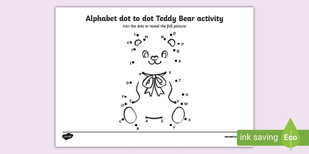 FREE! - Dot to Dot A to Z Teddy Bear | Twinkl Resources
