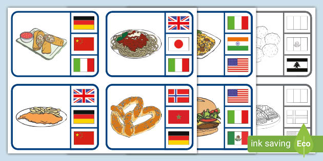 Food Around the World Clip Cards-Social Studies Activity
