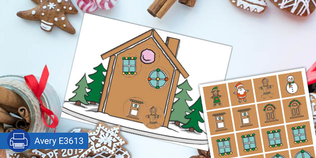 Make a Gingerbread House - Christmas Sticker Activity