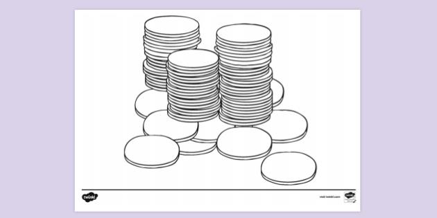 FREE! - Stack of South American Coins Money Colouring Sheet