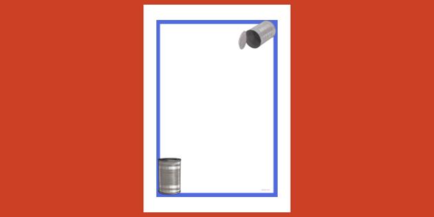 Aluminium Can Page Border | Page Borders | Twinkl
