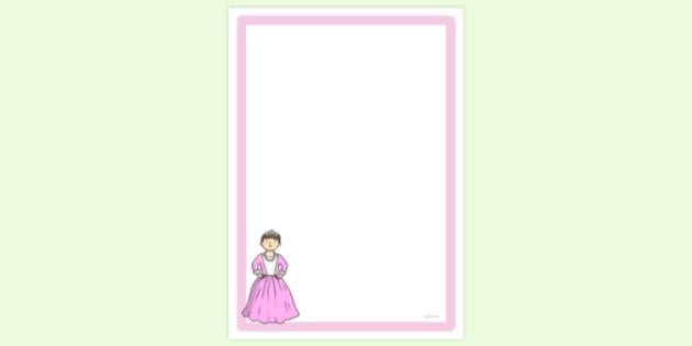 FREE! - Simple Blank Princess Page Border | Page Borders | Twinkl