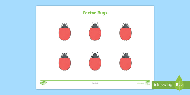 Factor Bugs Worksheet (teacher made)